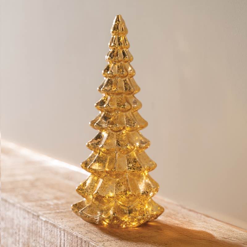 Micro LED Gold Glass Tree - Large