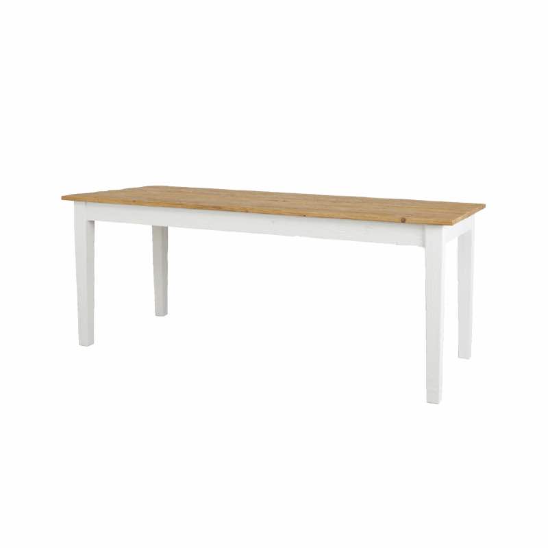 Reclaimed Wood Provence Farm Table, 6ft - White/ Natural