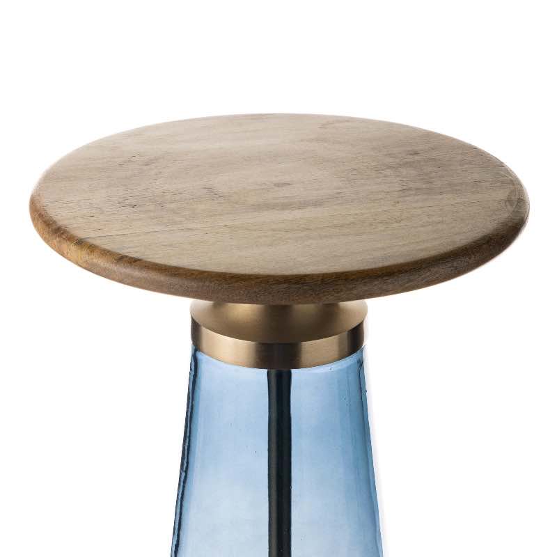 Handcrafted Glass Drink Table - Blue