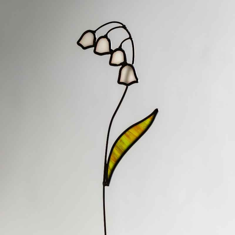 Handcrafted Stained Glass Flower Stakes - Birth Month - May